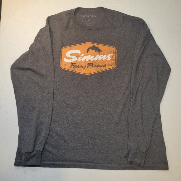 Simms | Shirts | Simms Logo Ls Crew Neck Shirt | Poshmark